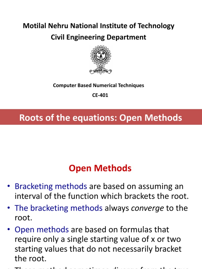 T 5 Open Methods | PDF | Applied Mathematics | Algorithms And Data Structures