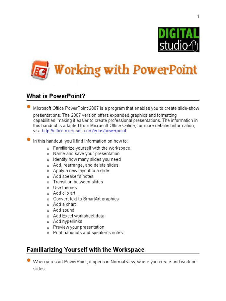 PowerPoint Handout | Hyperlink | Microsoft Power Point
