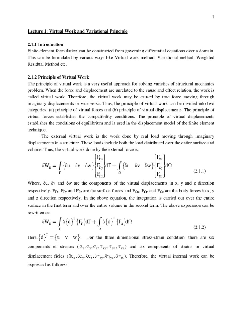 Finite Element Analysis: Module 2 - Lecture 1 - 4 | PDF | Finite Element Method | Calculus Of ...