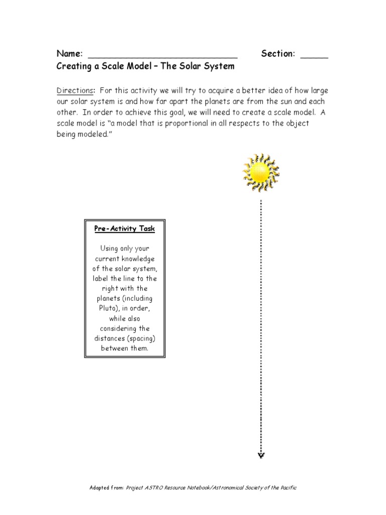 Creating A Scale Model - Solar System - Student | PDF | Astronomical ...