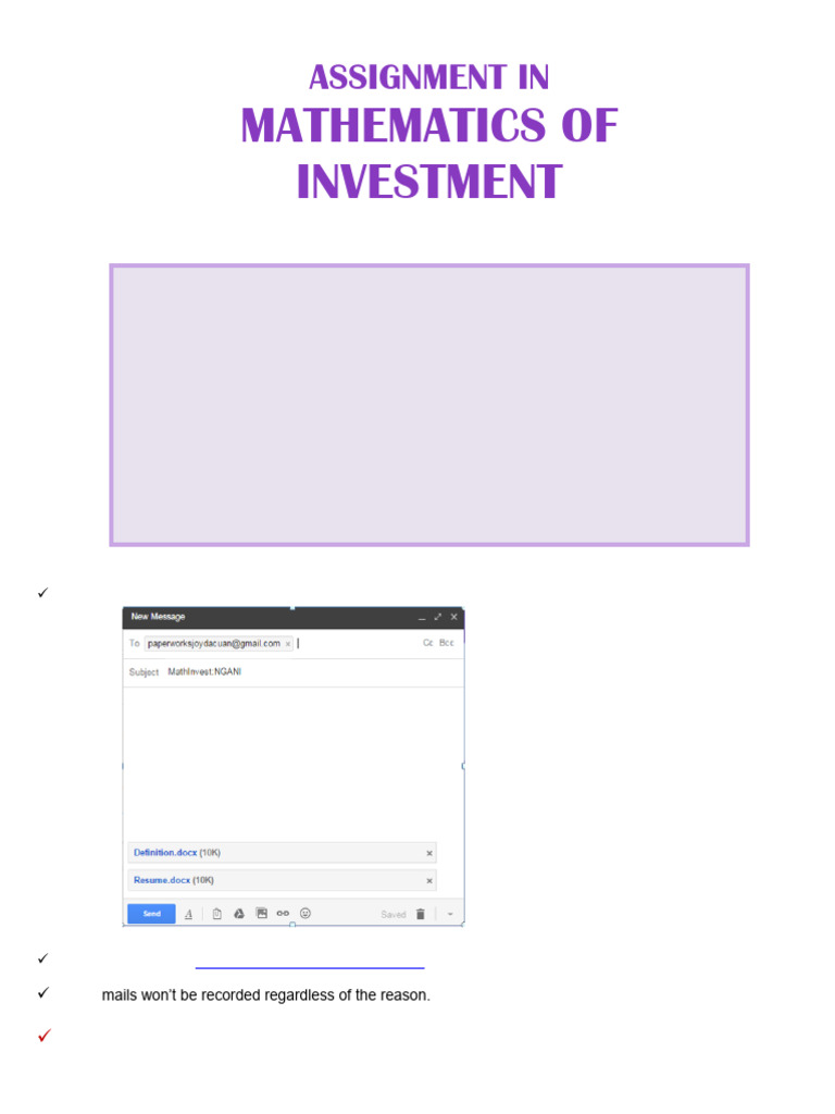 Assignment in Math of Investment | PDF