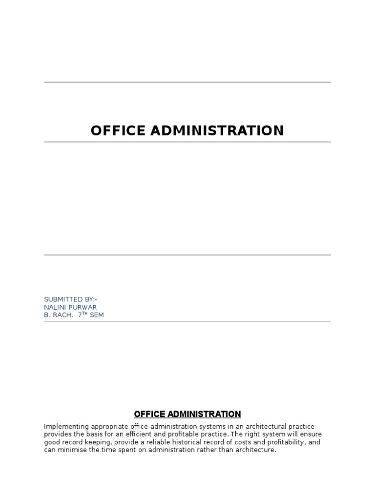 Office Administration | PDF | Architect | Records Management