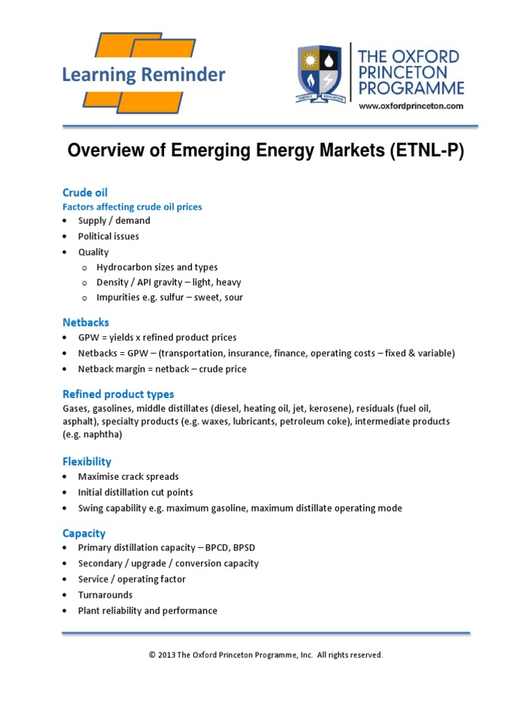 Refinery Economics | PDF | Oil Refinery | Cracking (Chemistry)