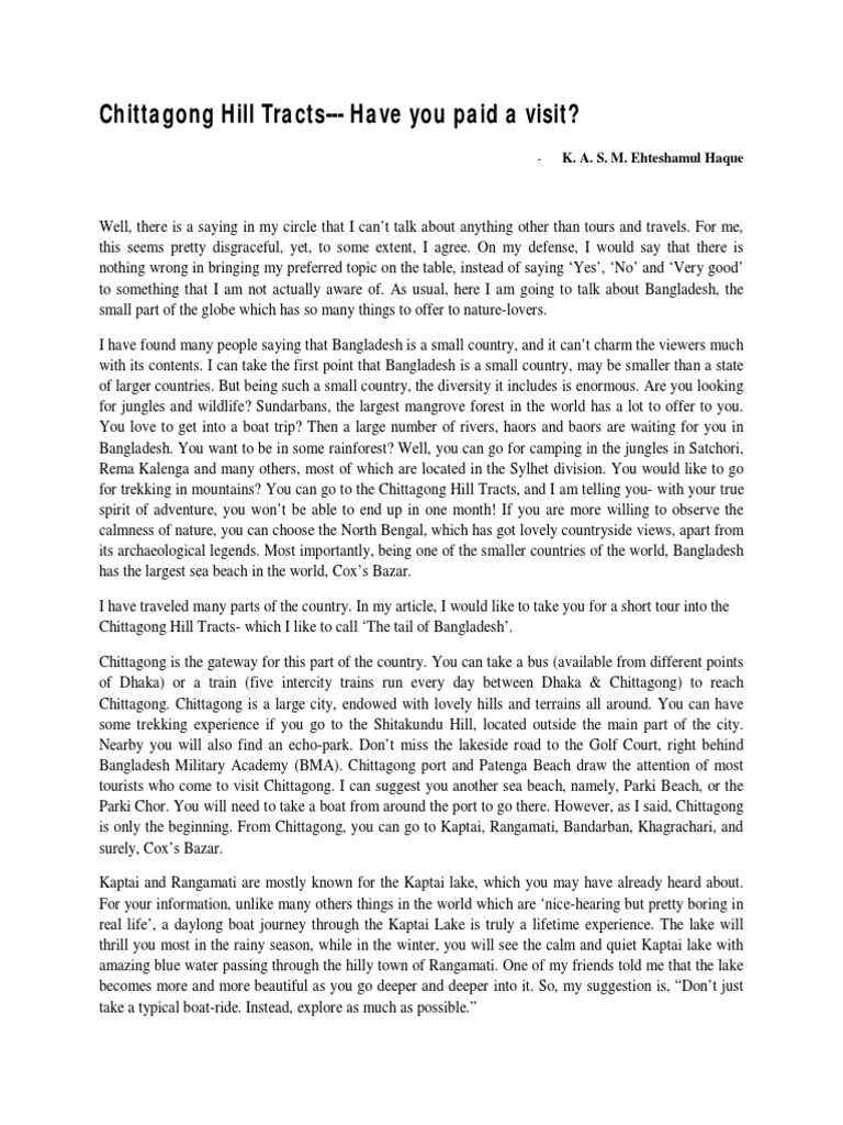 CHT PDF | PDF | Bangladesh