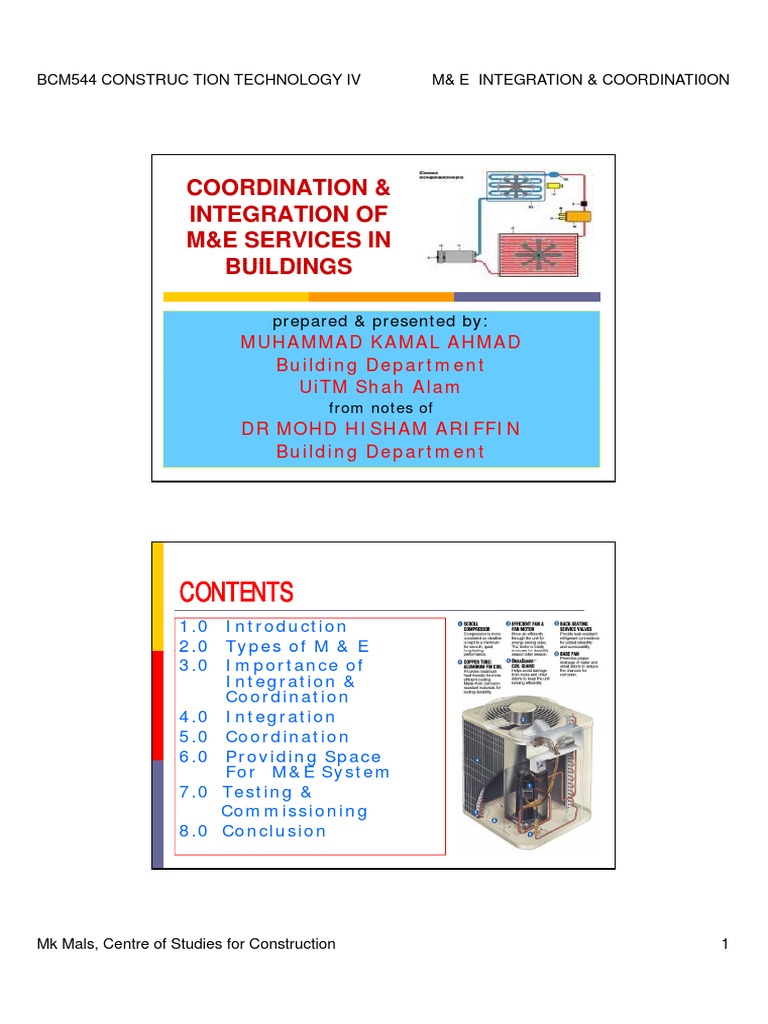 Coordination and Integration of Mechanical and Electrical Services in ...