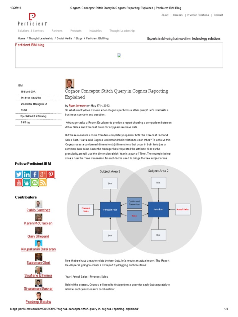 Cognos Concepts Stitch Query In Cognos Reporting Explained 3007