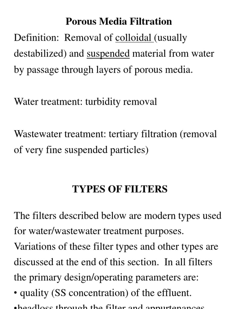 Filtration Principles | PDF