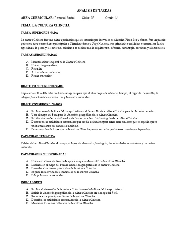 Analisis de Tareas - Valido | PDF | Perú | Aprendizaje