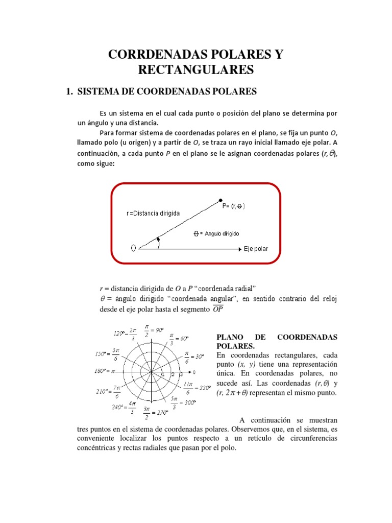 Coordenadas Polares | Sistema de coordenadas Cartesianas | Sistema ...