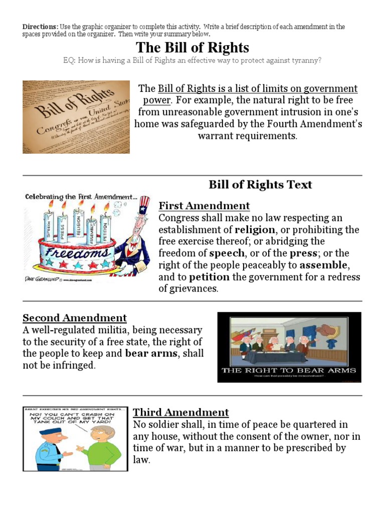 Bill Of Rights Graphic Organizer
