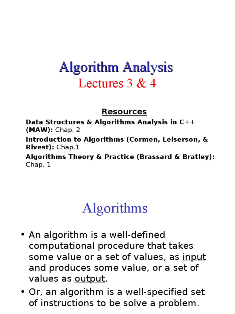 Algorithm Analysis Pdf Algorithms Time Complexity