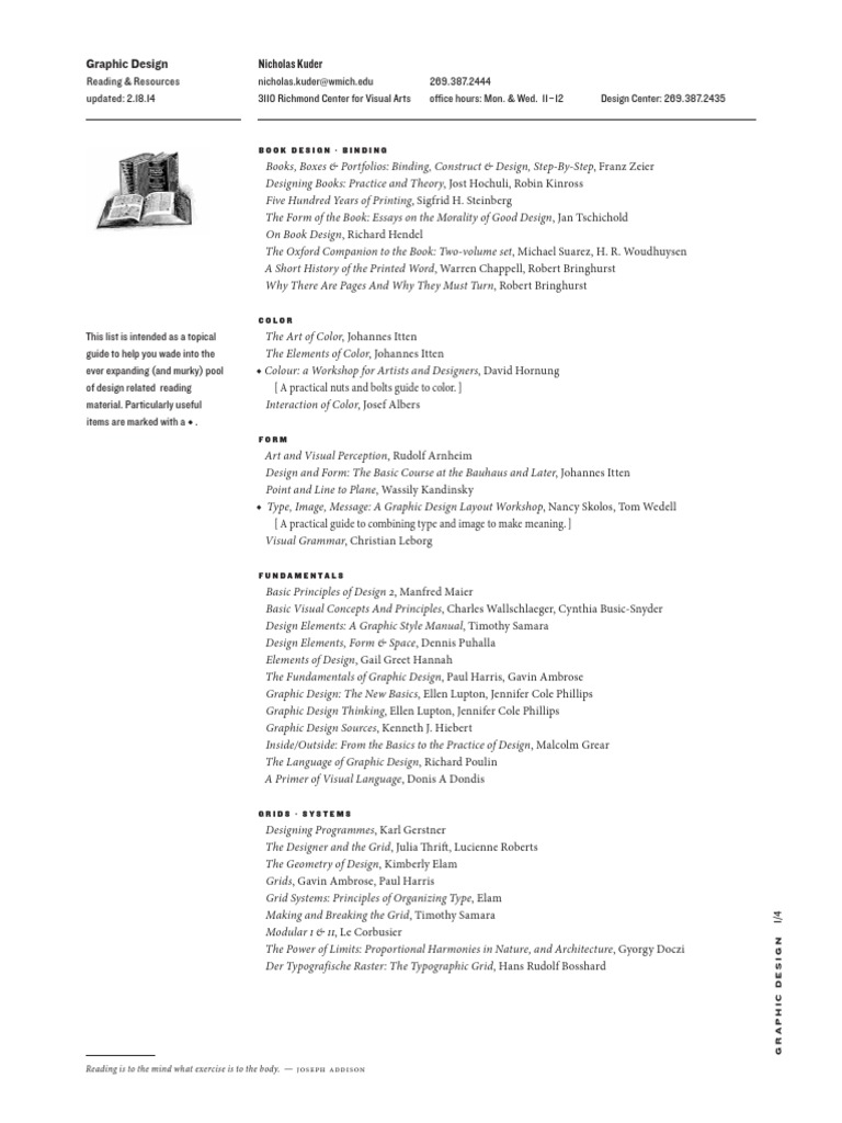 Reading List - Nick Kuder | PDF | Typography | Graphic Design