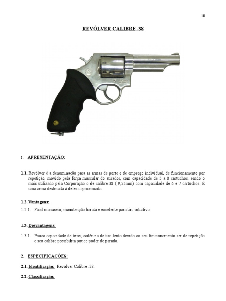 Revolver Cal .38 | Munição | Revólver