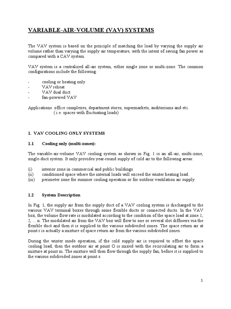 VAV System Design | PDF | Duct (Flow) | Electromechanical Engineering