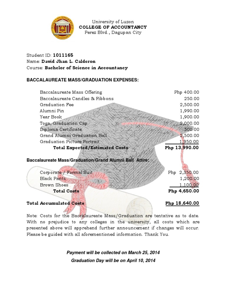 Graduation Fee Breakdown for 2024 | PDF