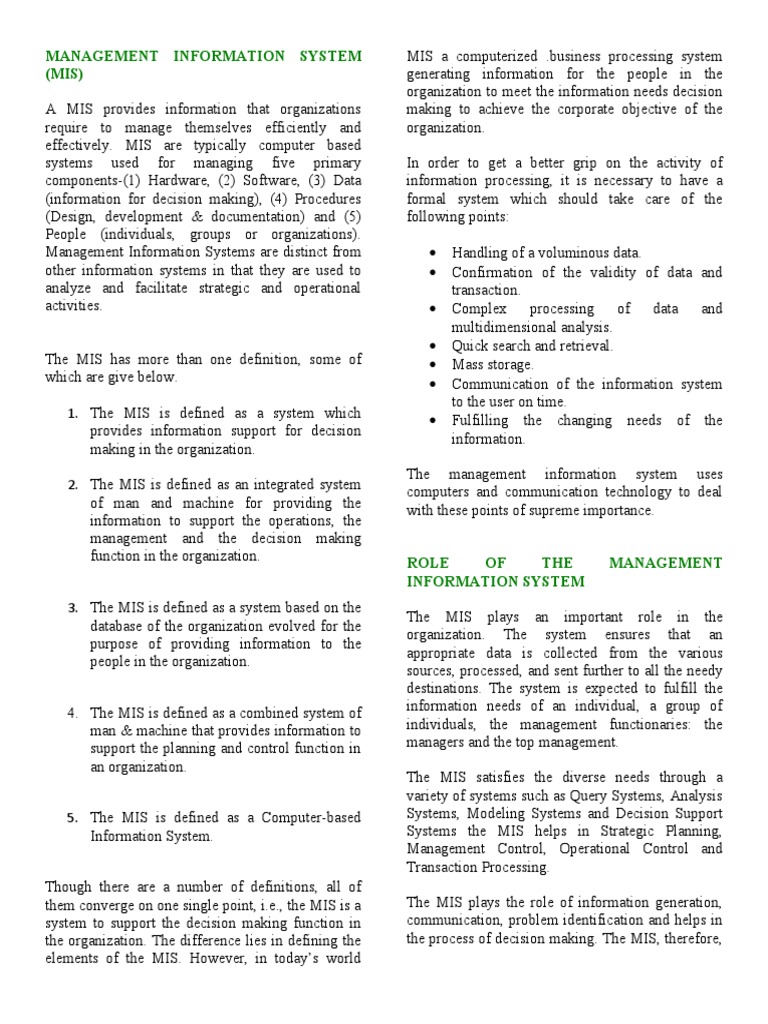 MIS Final2 | PDF | Databases | Management Information System