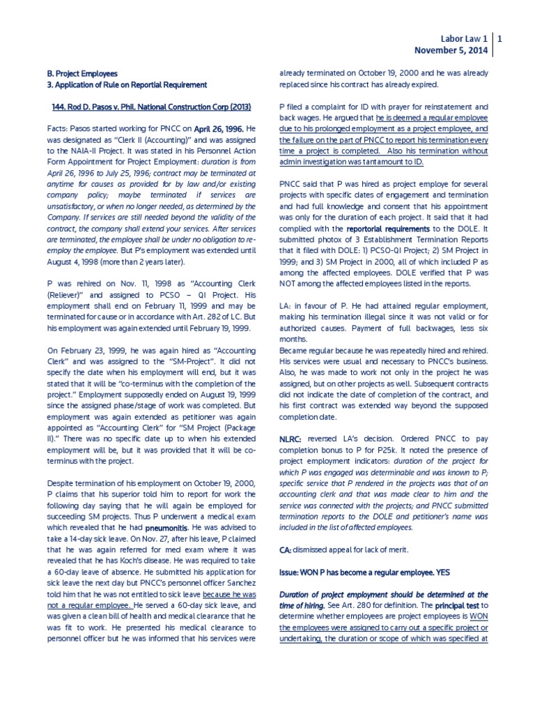 Kinds of Employees - Notes and Case Digests | PDF | Employment | United ...