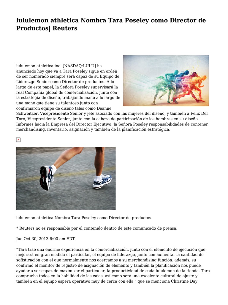 Lululemon Athletica Nombra Tara Poseley Como Director de Productos ...