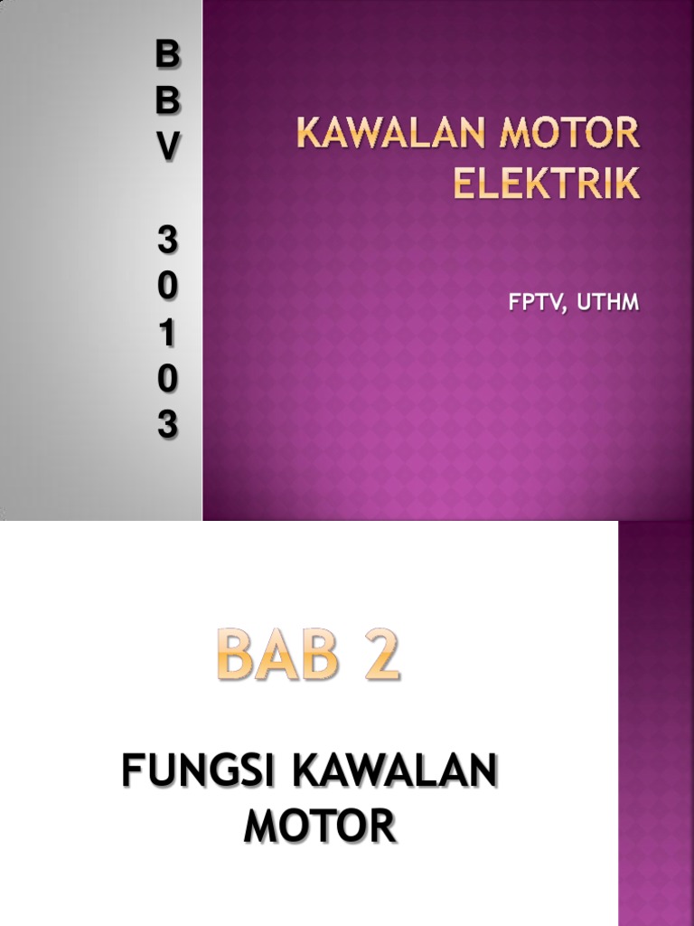 BAB 2 Fungsi Kawalan Motor | PDF
