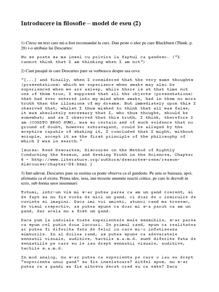 Model De Eseu Filosofie Pdf