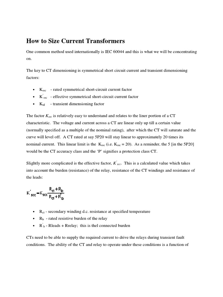 How To Size Current Transformers | PDF | Power (Physics) | Power ...