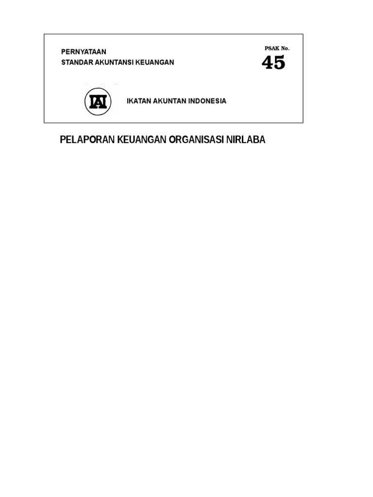 Pelaporan Keuangan Nirlaba PSAK 45 | PDF
