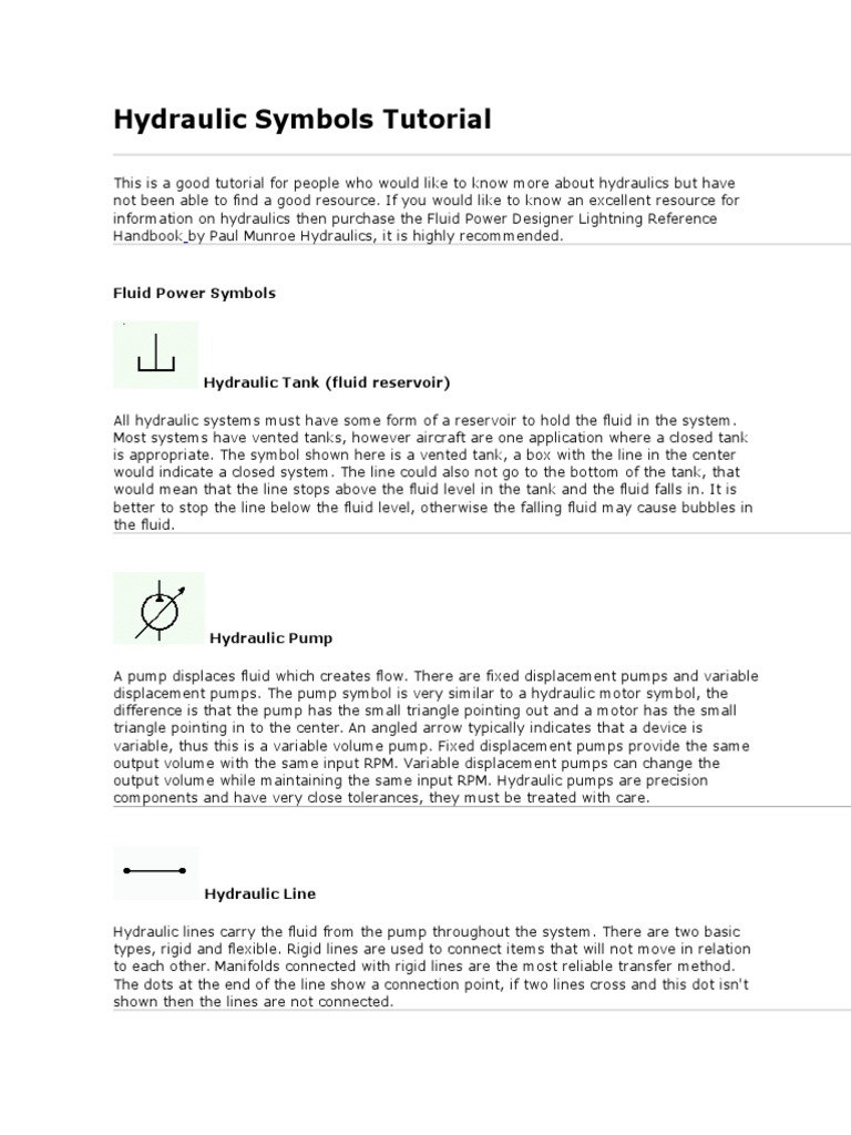 Hydraulic Symbols Tutorial | PDF | Pump | Valve