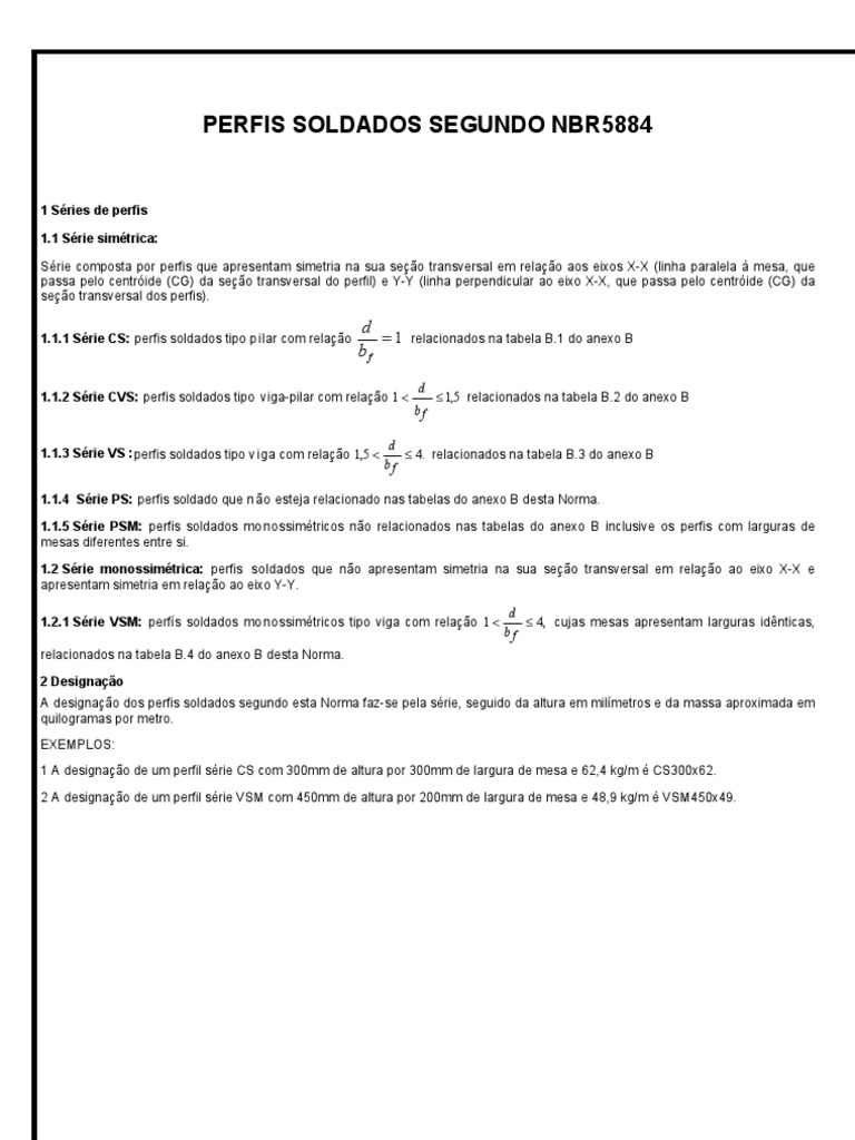NBR-5884 - Perfis Soldados | PDF | Quantidades físicas | Duração