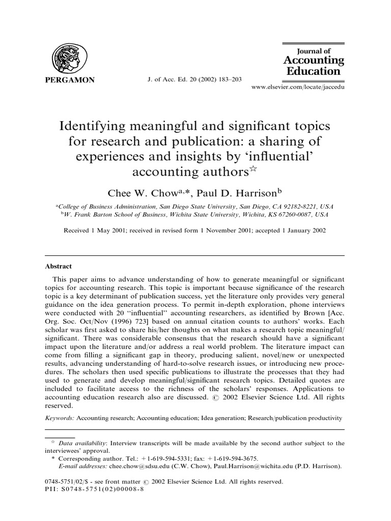 Identifying Meaningful and Significant Topics | PDF | Accrual | Experiment