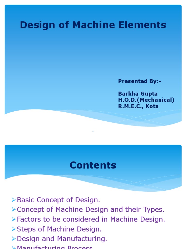 Design of Machine Elements | PDF | Machining | Design