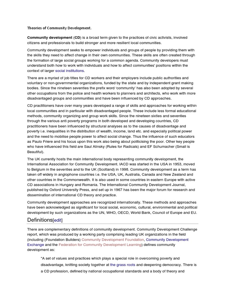 Theories of Community Development | PDF | Community Development ...