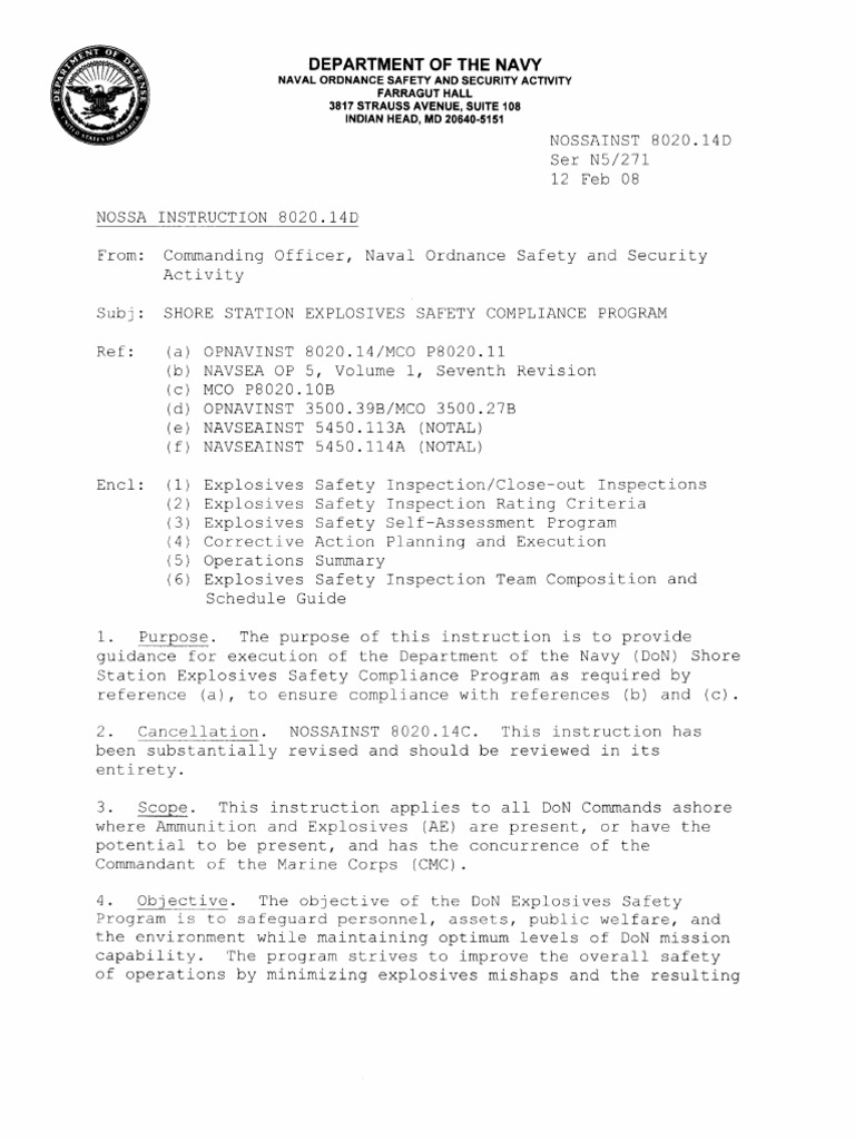Shore Station Explosives Safety Program | PDF | United States Marine ...