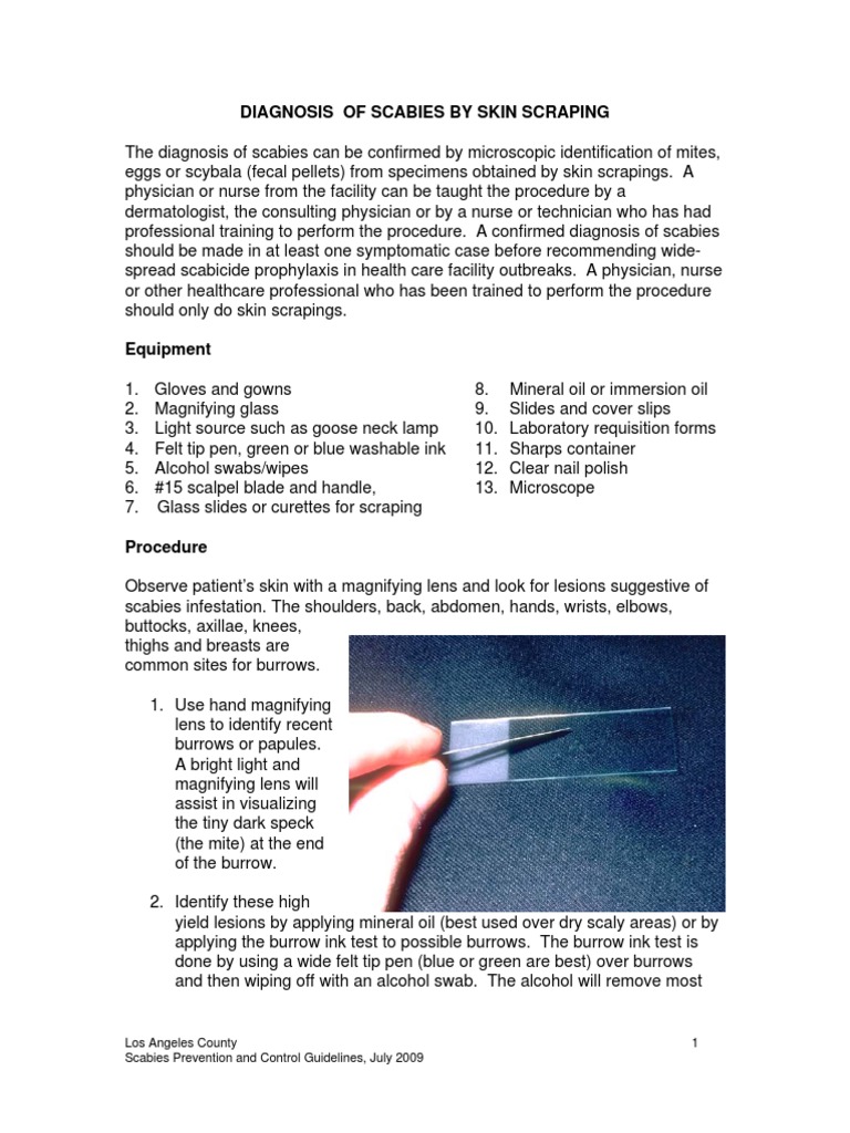 Skin Scraping Procedure | PDF | Medicine | Medical Specialties
