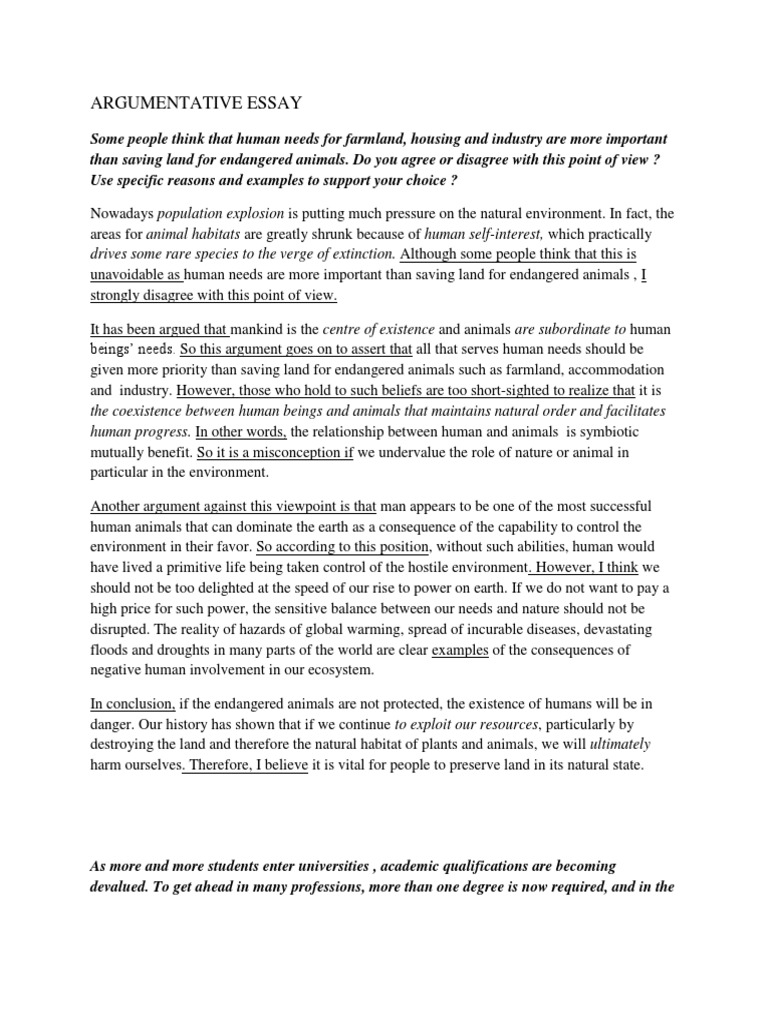 Argumentative Essay | PDF | Deforestation | Recycling