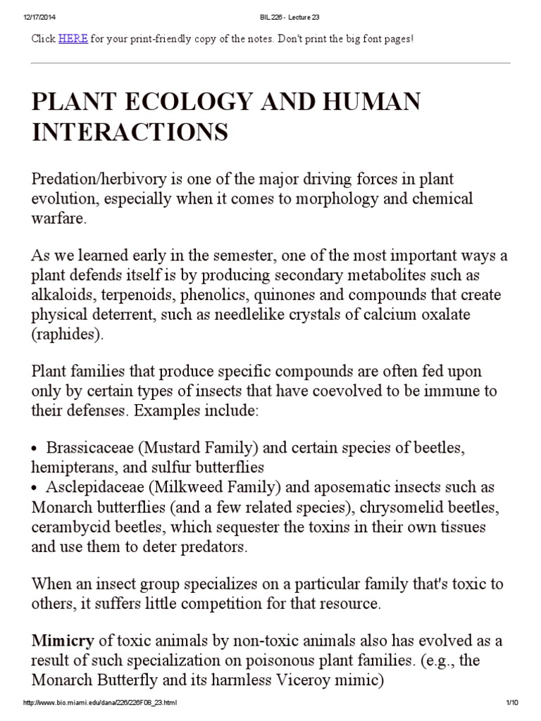 Lecture 23:PLANT ECOLOGY AND HUMAN INTERACTIONS | PDF | Grassland | Forests