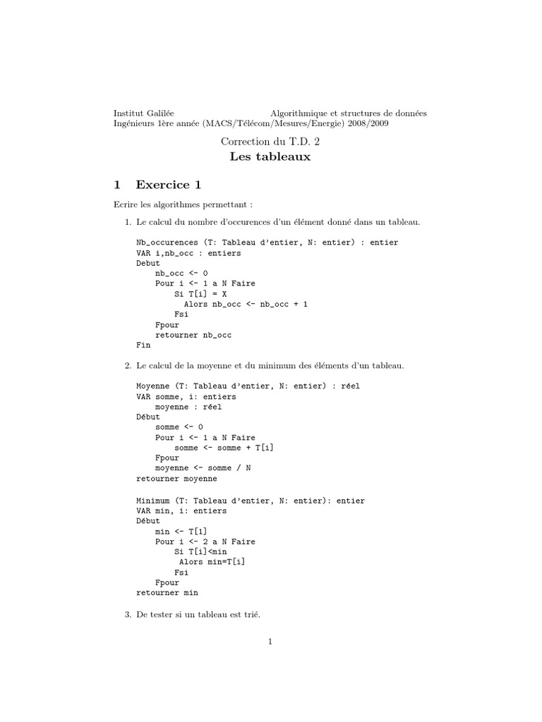 Correction TD 2 | PDF