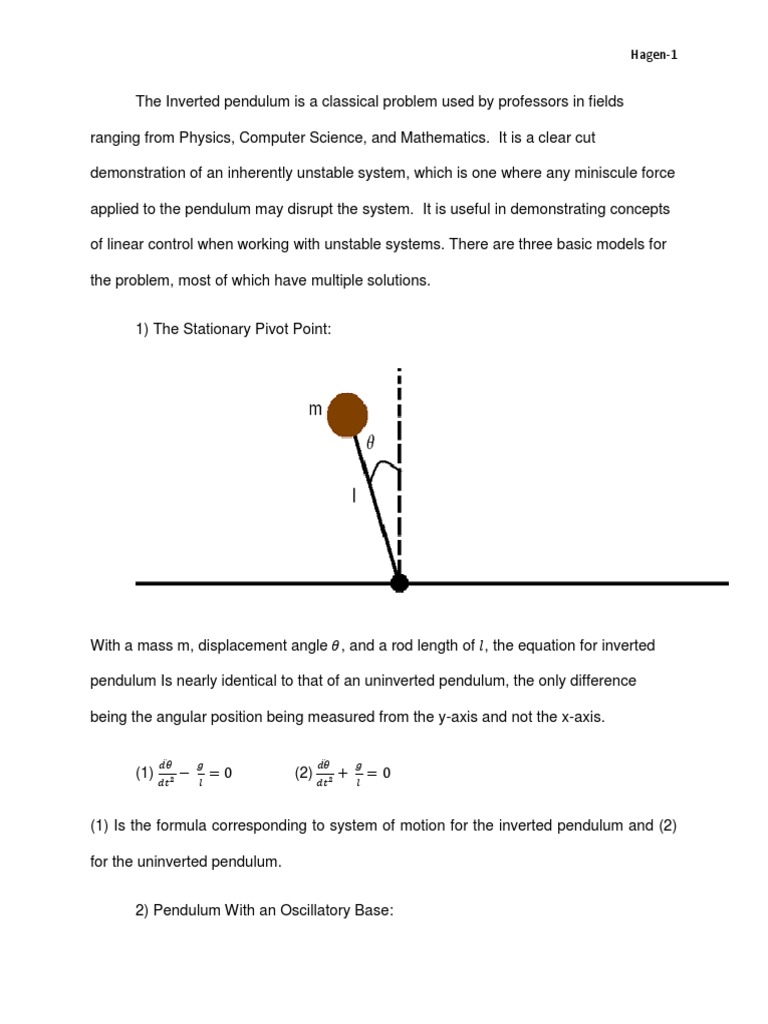 Inverted Pendulum | Systems Theory | Physics & Mathematics
