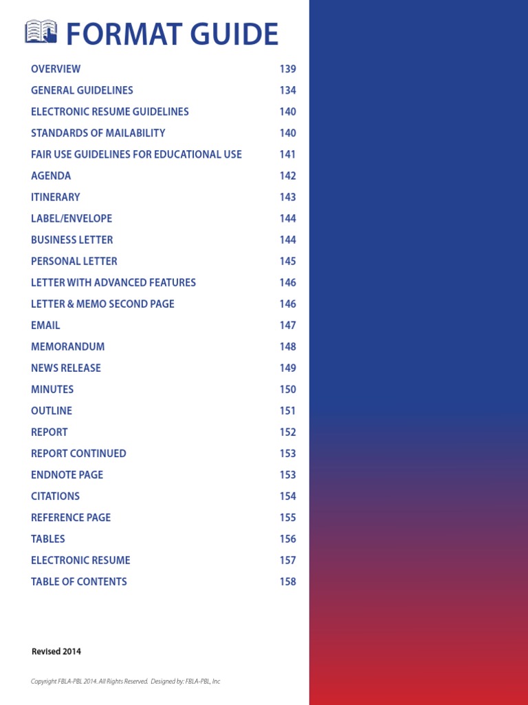 FBLA Format Guide | PDF | Citation | Multimedia
