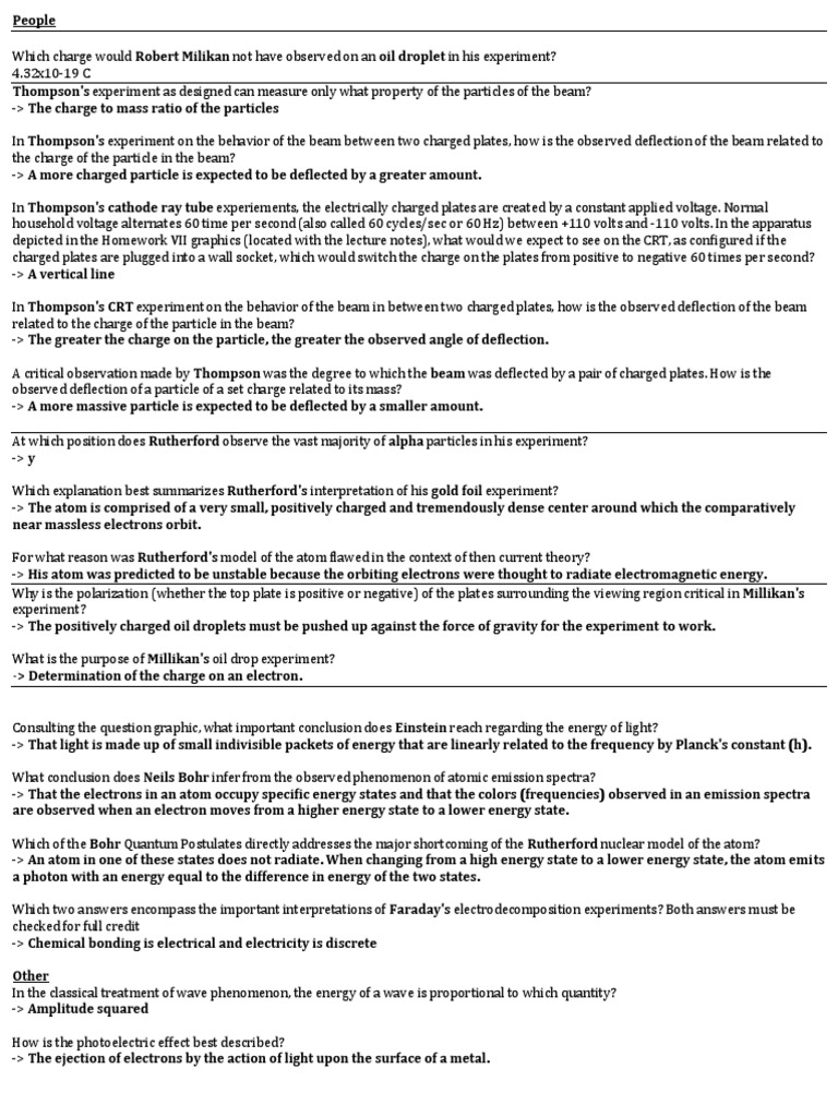 Test 3 Cheat Sheet | PDF | Photon | Energy Level