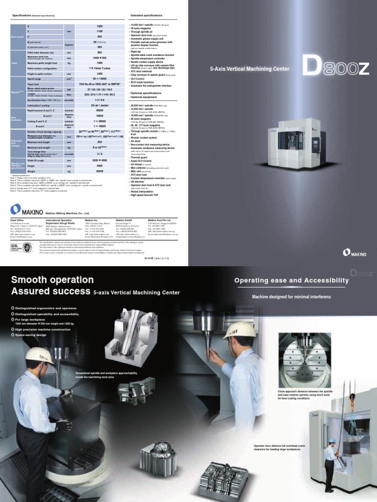 D800 Brochure | PDF | Machining | Industries