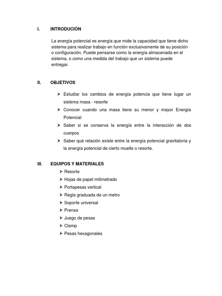 Informe Fisica Nº09 B Laboratorio Fisica 1 Energía Potencial Fuerza