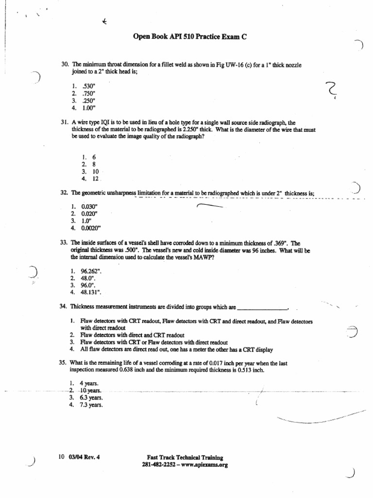 API 510 Exam C | PDF
