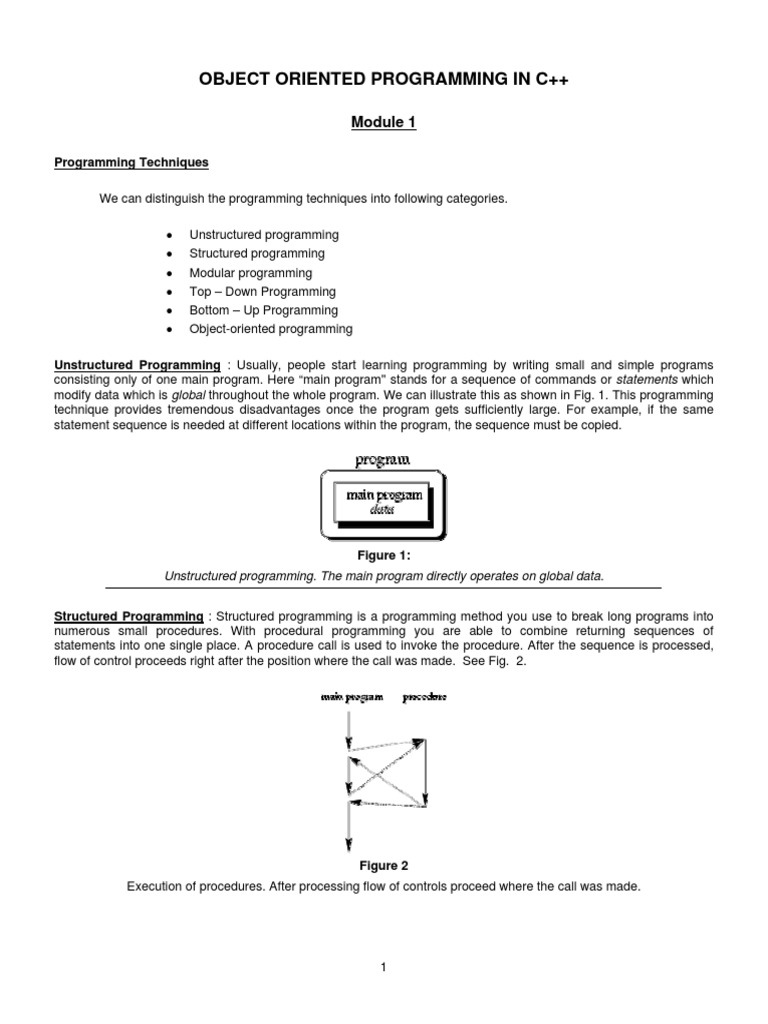 Oops Module 1 Pdf Object Oriented Programming Modular Programming