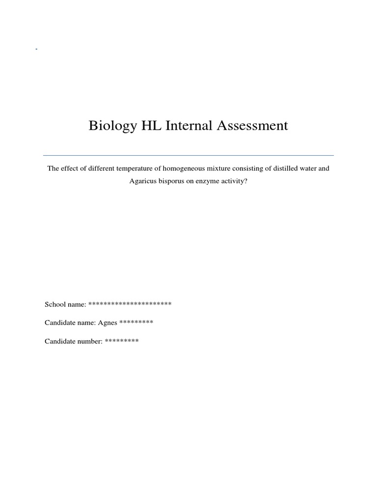 IB Biology Lab Report | PDF | Enzyme | Experiment