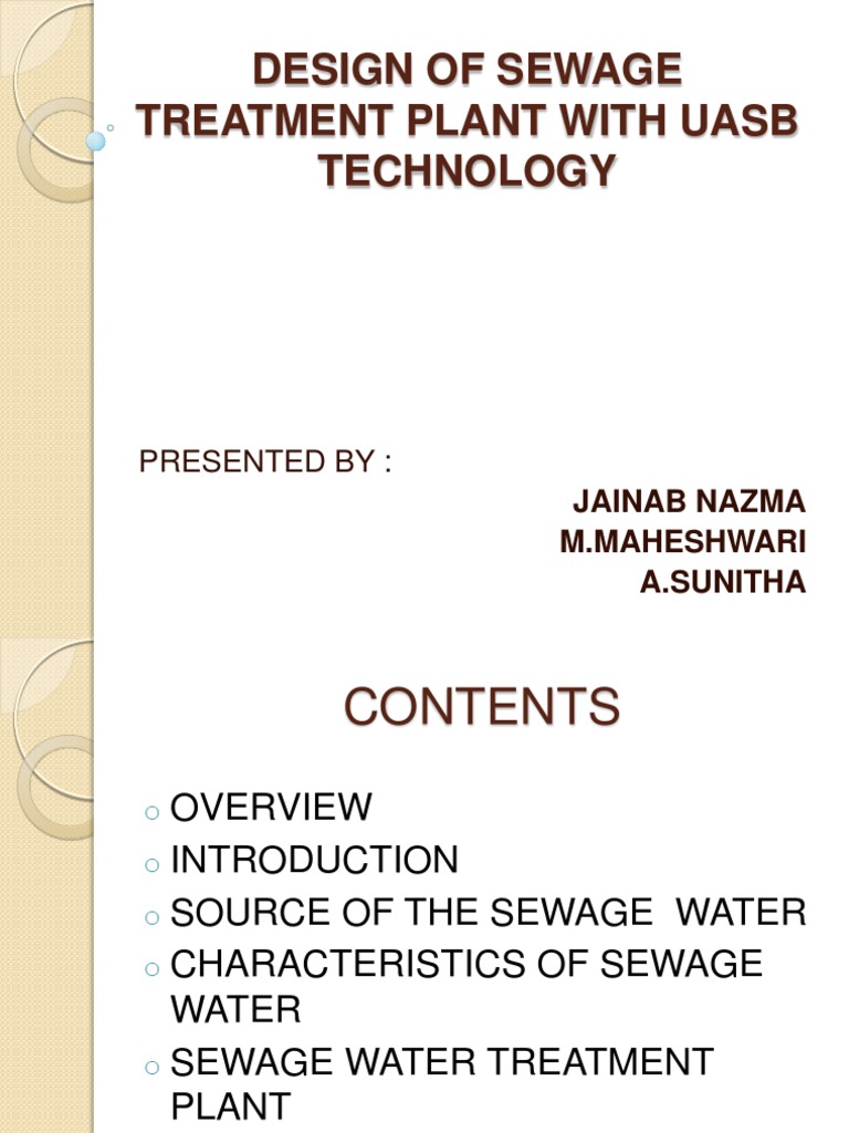 Design of Sewage Treatment Plant With Uasb Technology | PDF | Sewage ...