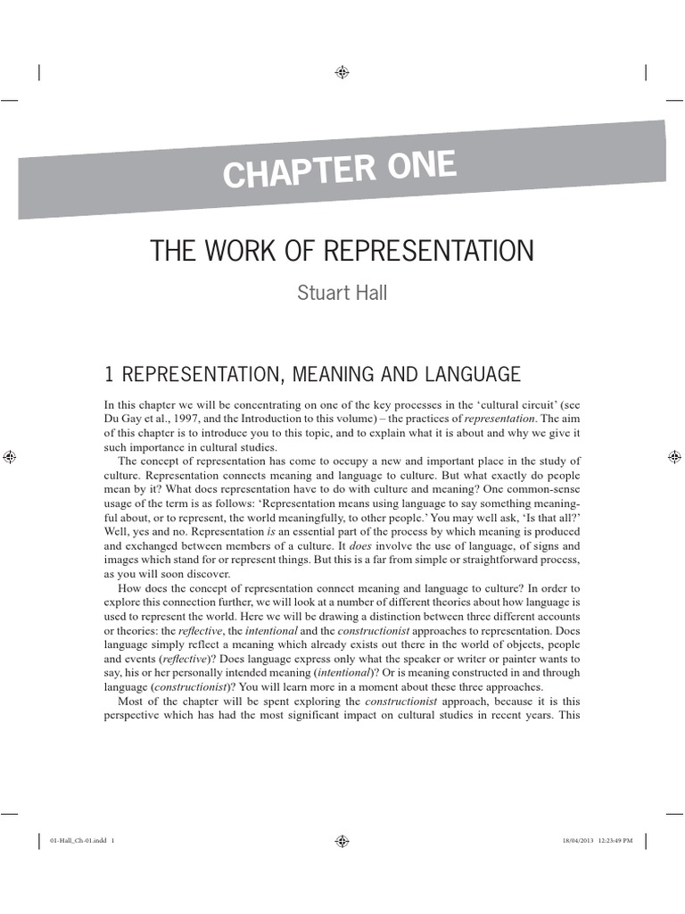 The Concept of Representation - Stuart Hall PDF | PDF