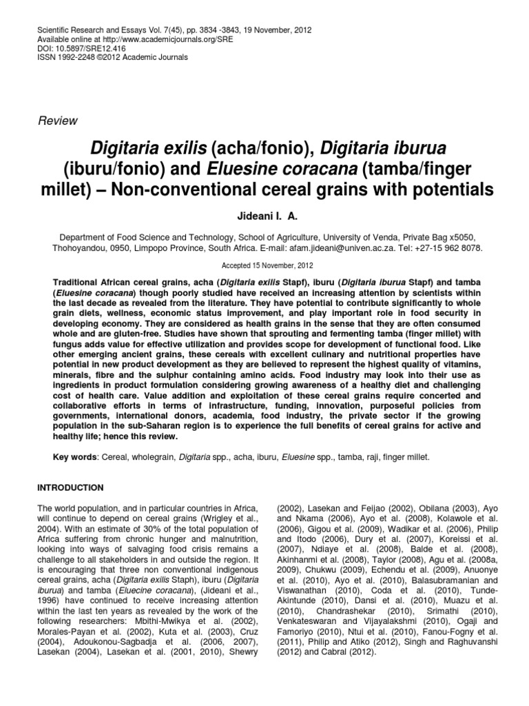 Acha | PDF | Whole Grain | Cereals
