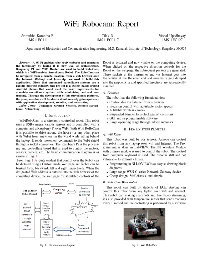 WiFi Robocam Report | Download Free PDF | Raspberry Pi | Wi Fi