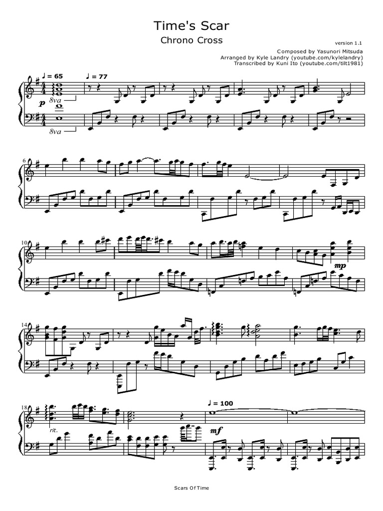 Chrono Cross - Scars of Time (Kyle Landry Piano Version) 1.1 | PDF