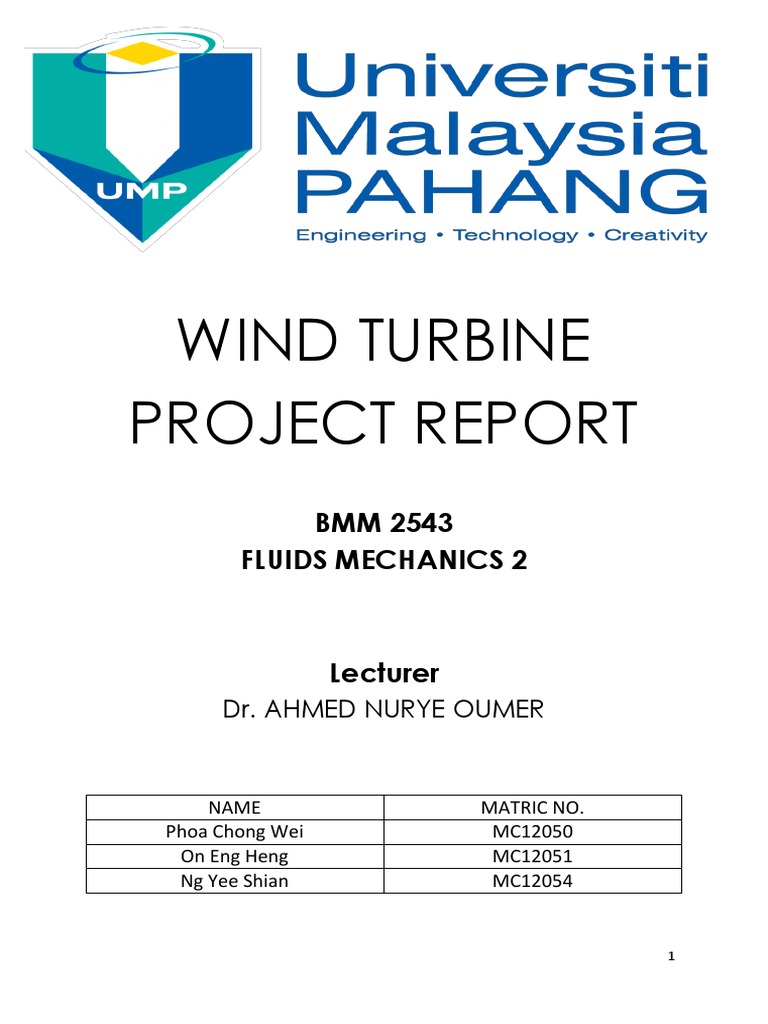 Wind Turbine Project Report | PDF | Wind Power | Wind Turbine